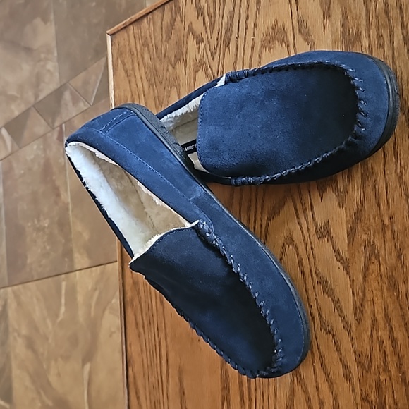 Lands' End | Shoes | Lands End Suede Leather Moccasin Grandpa Slippers ...